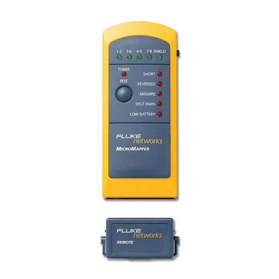 FLUKE NETWORKS MICROMAPPER MODE D'EMPLOI Télécharger le Pdf | ManualsLib