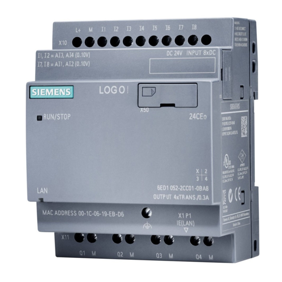 SIEMENS LOGO! MANUEL Télécharger le Pdf | ManualsLib