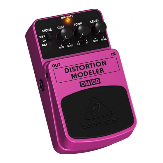 BEHRINGER DM100 MODE D'EMPLOI Télécharger le Pdf | ManualsLib