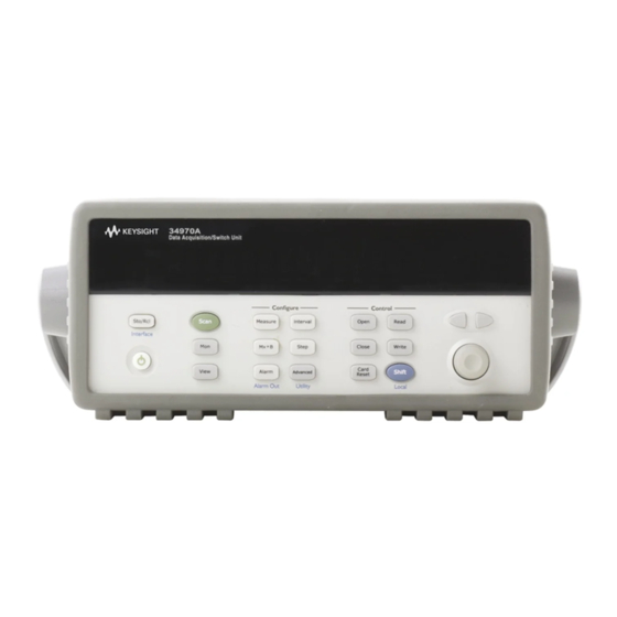 Présentation Succincte Du Panneau Avant - Keysight 34970A Guide D ...